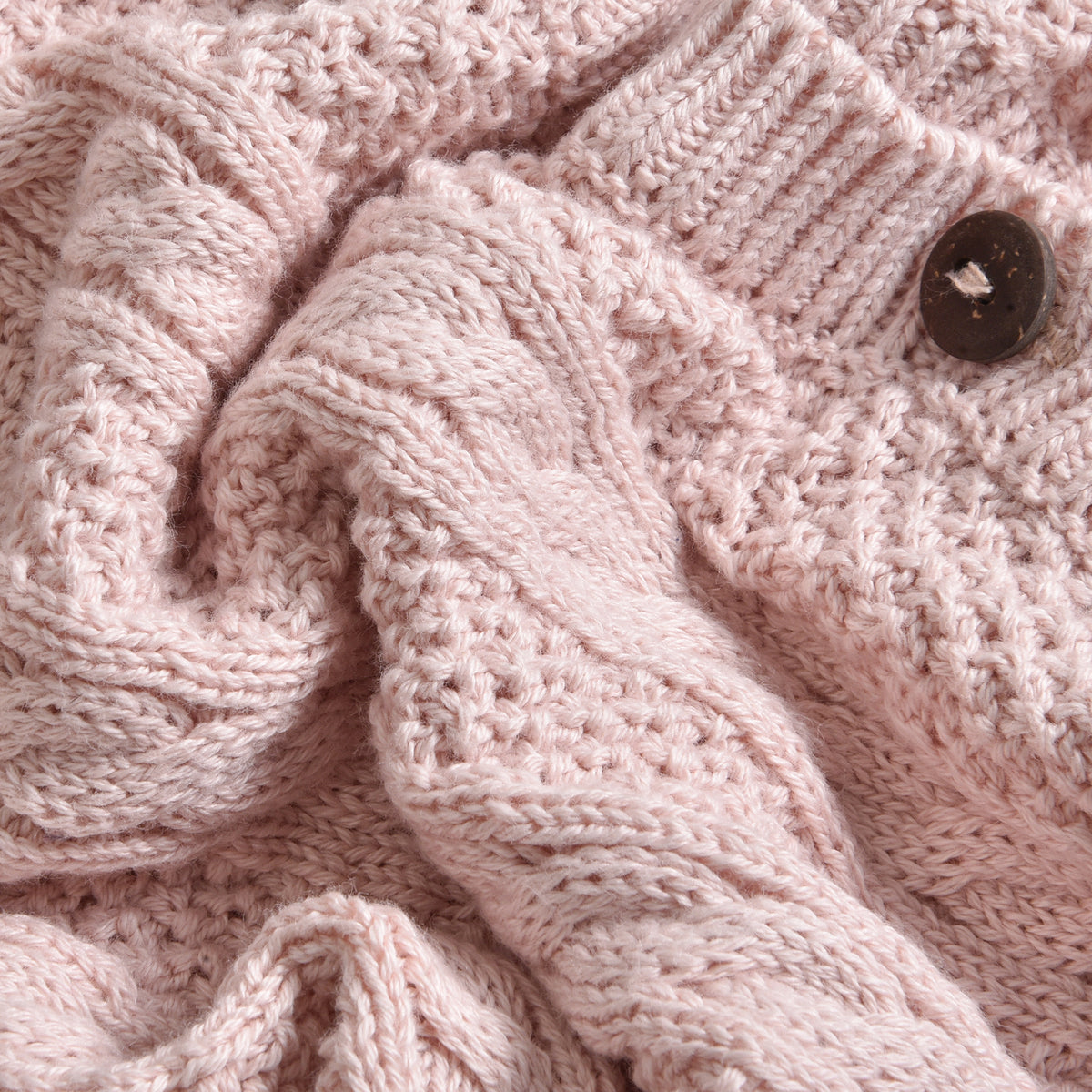 Powder Pink Cable Knitted Cardigan – Tinnie Tots