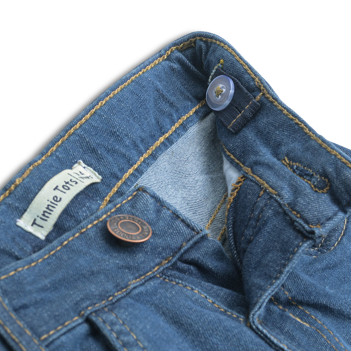 Light Wash Cargo Denim Shorts | Tinnie Tots